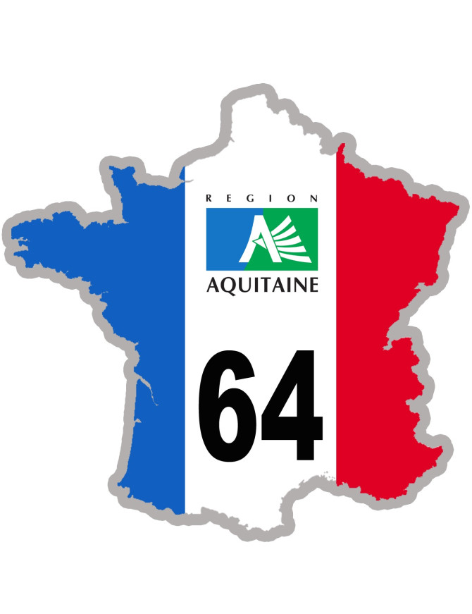 64 France Aquitaine - 10x10cm - Sticker/autocollant