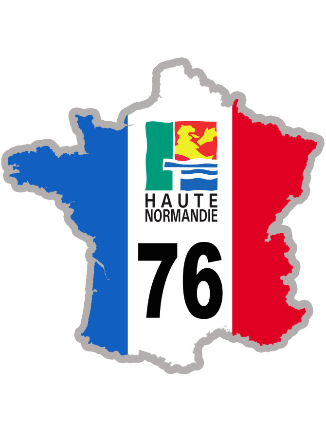 FRANCE 76 Haute Normandie - 10x10cm - Sticker/autocollant