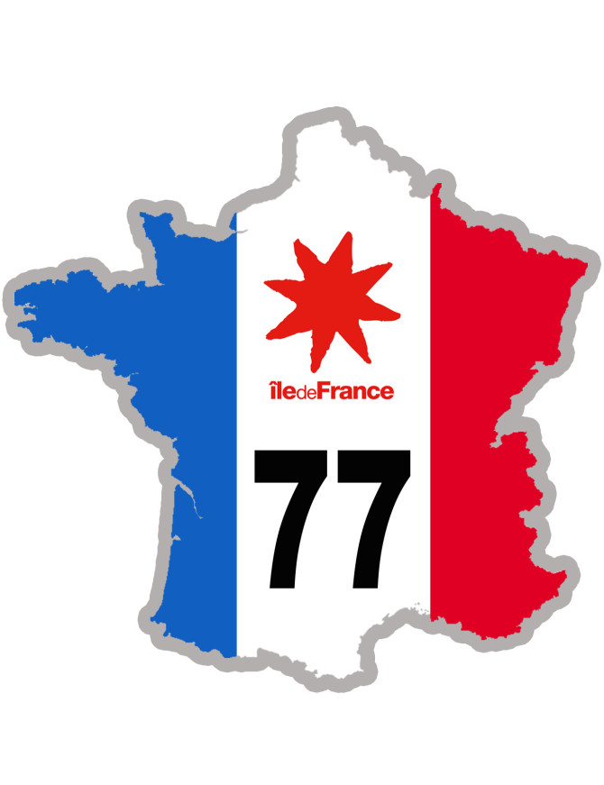 FRANCE 77 Ile de France - 10x10cm - Sticker/autocollant