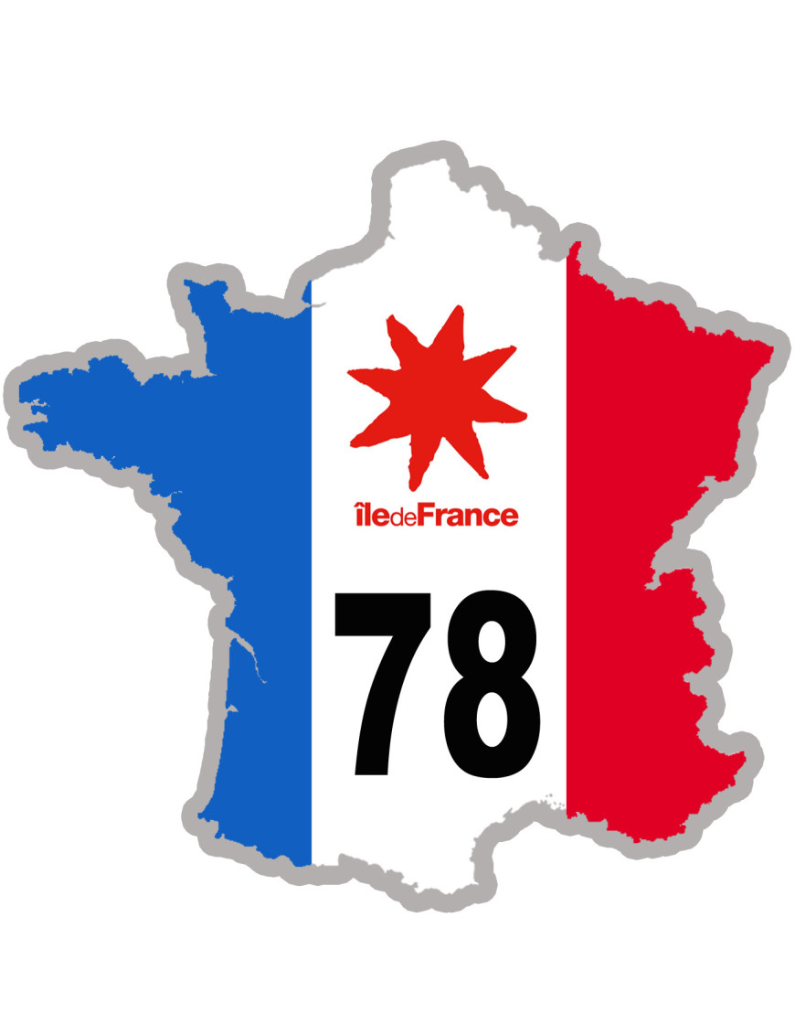FRANCE 78 Ile de France - 10x10cm - Sticker/autocollant