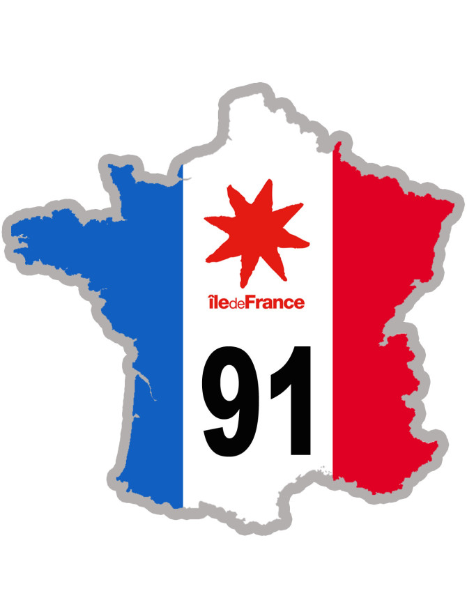 FRANCE 91 Ile de France - 10x10cm - Sticker/autocollant