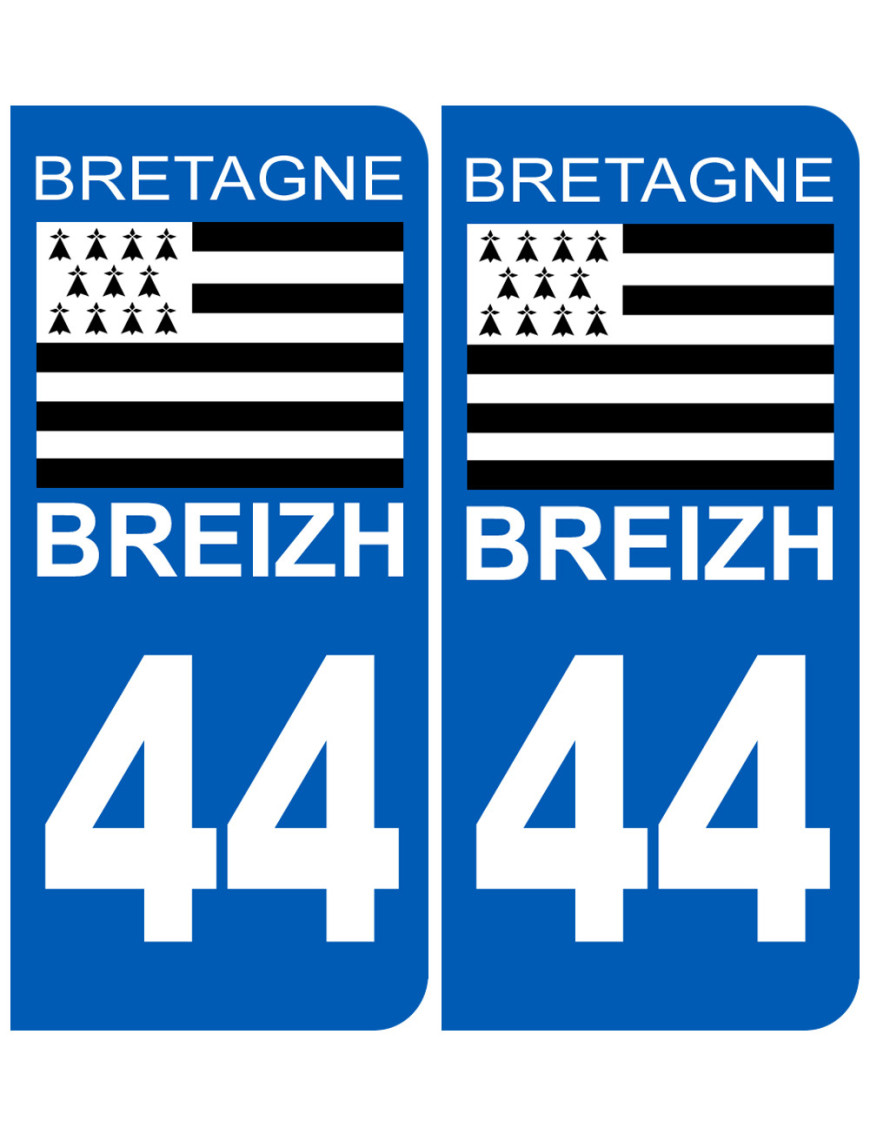 immatriculation 44 drapeau Breton - Sticker/autocollant