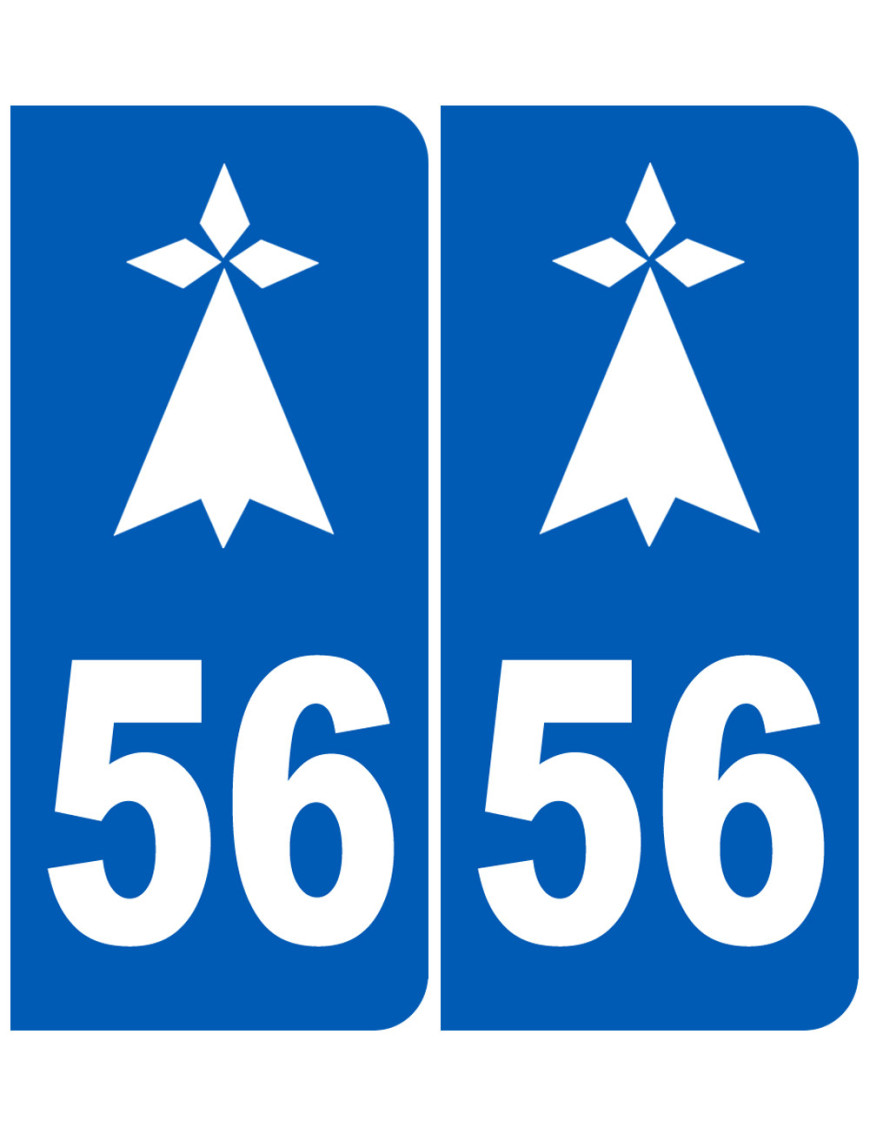 immatriculation 56 hermine (Morbihan) - Sticker/autocollant