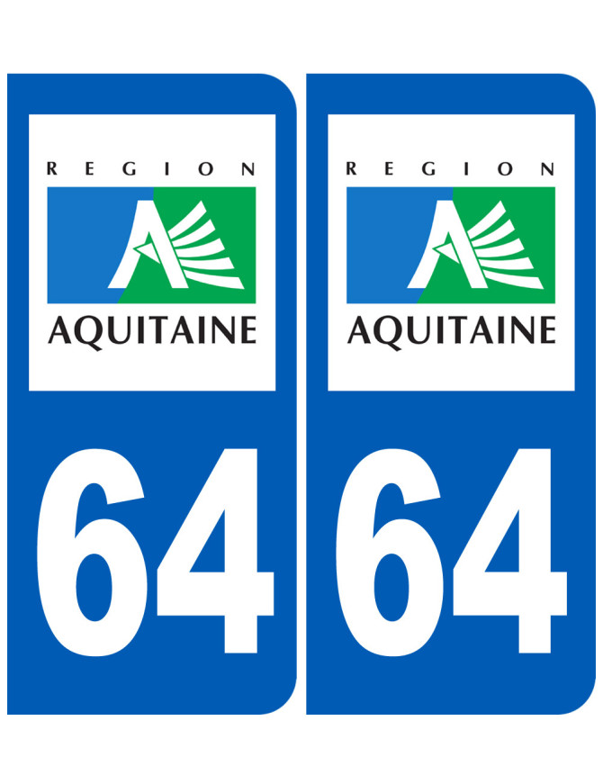 immatriculation 64 (région) - Sticker/autocollant