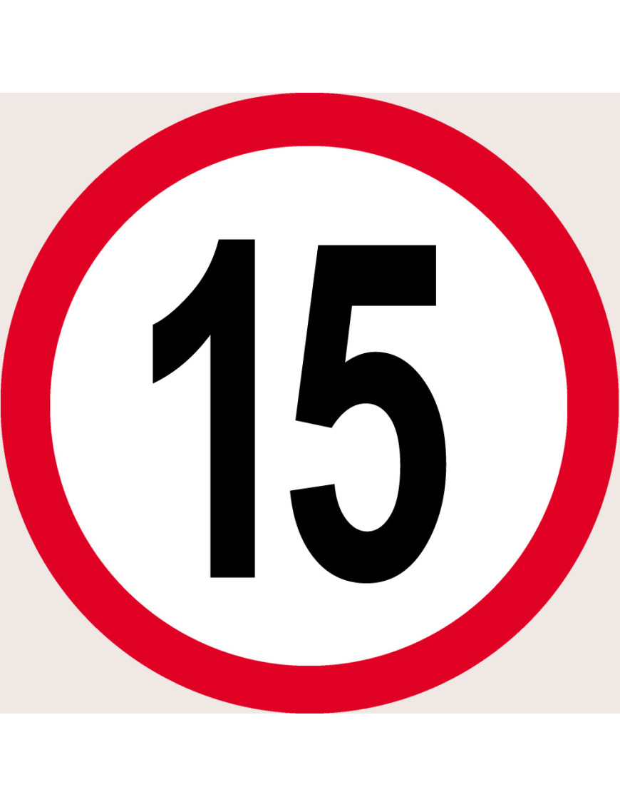 Disque de vitesse 15km/h rouge - 20cm - Sticker/autocollant