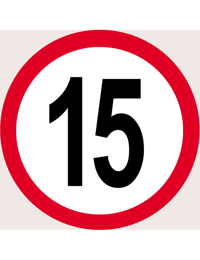 Disque de vitesse 15km/h rouge - 20cm - Sticker/autocollant