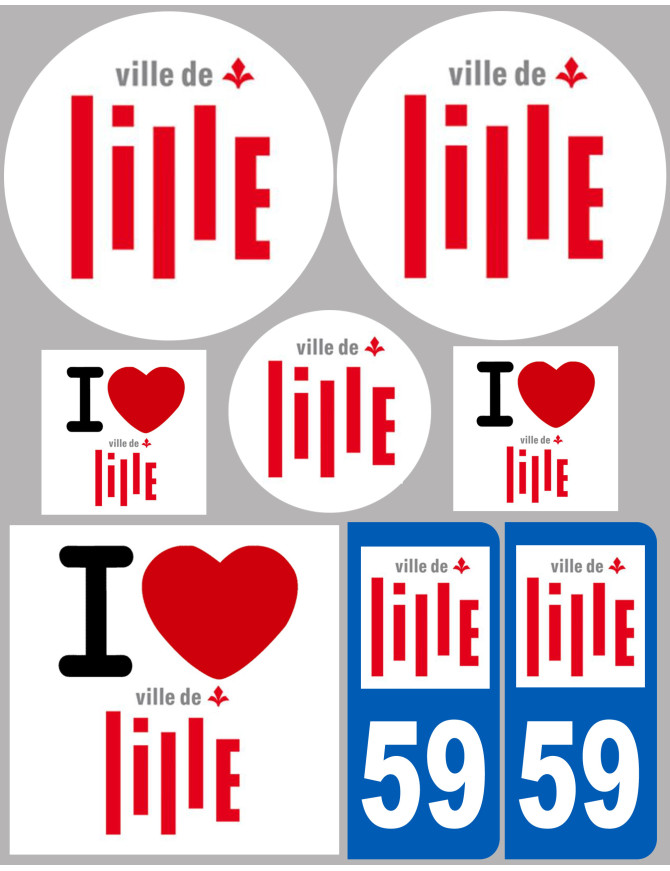 Lille (8 autocollants variés) - Sticker/autocollant
