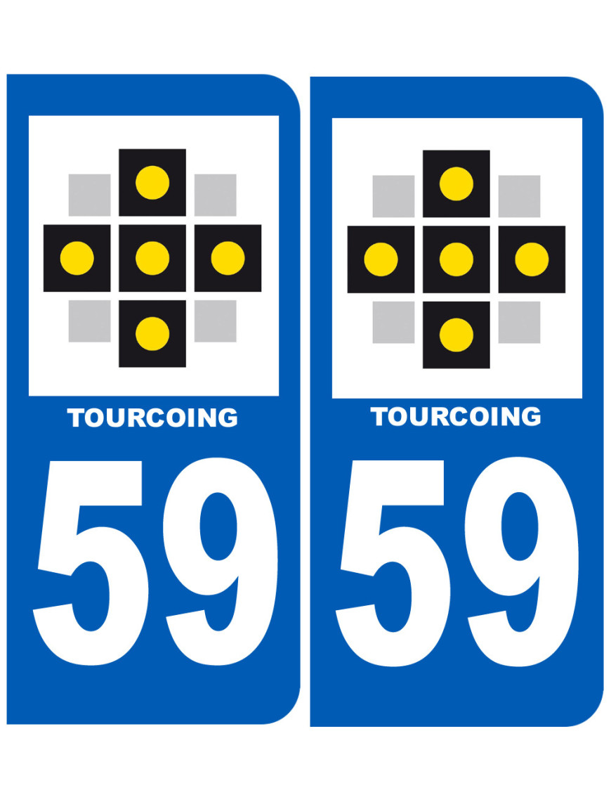 immatriculation 59 Tourcoing - Sticker/autocollant