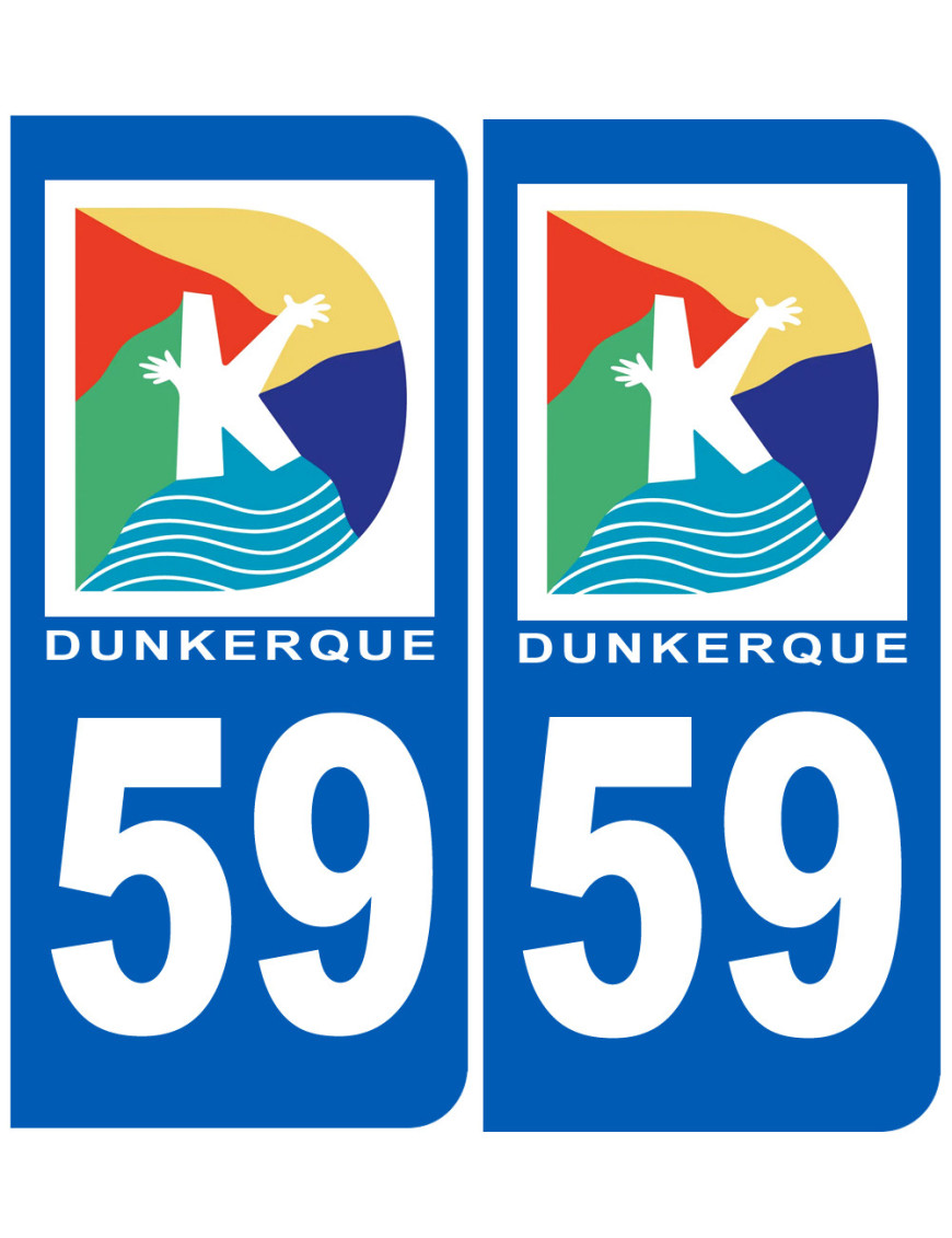 immatriculation 59 Dunkerque - Sticker/autocollant