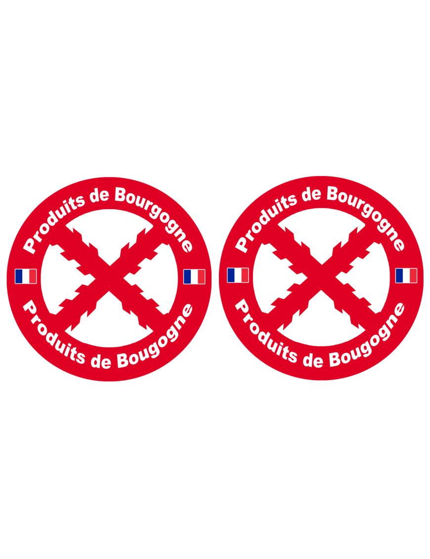 Produits Bourguignons - 2fois 10cm - Sticker/autocollant