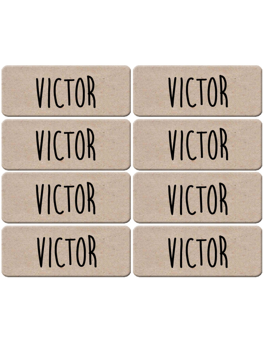 Prénom Victor - 8 stickers de 5x2cm - Sticker/autocollant