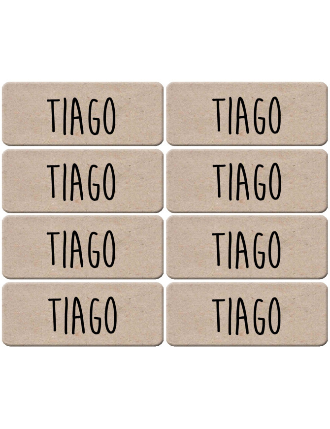 Prénom Tiago - 8 stickers de 5x2cm - Sticker/autocollant