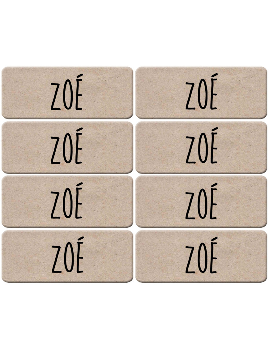 Prénom Zoé - 8 stickers de 5x2cm - Sticker/autocollant