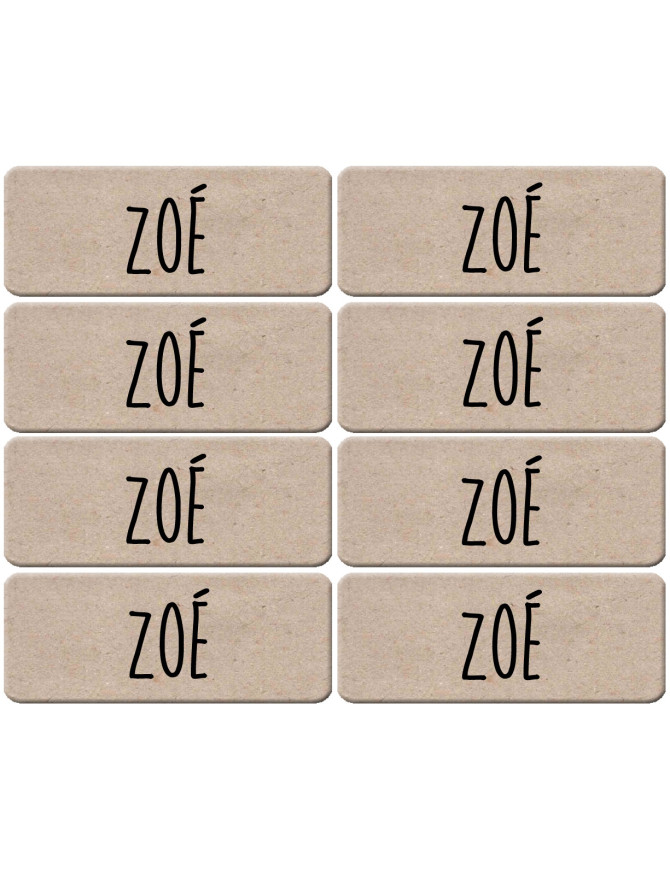 Prénom Zoé - 8 stickers de 5x2cm - Sticker/autocollant