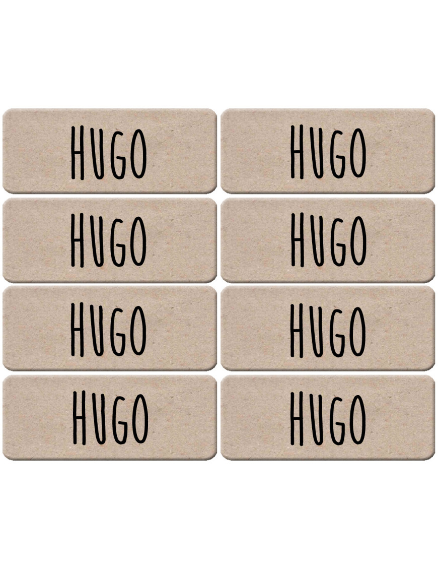 Prénom Hugo - 8 stickers de 5x2cm - Sticker/autocollant