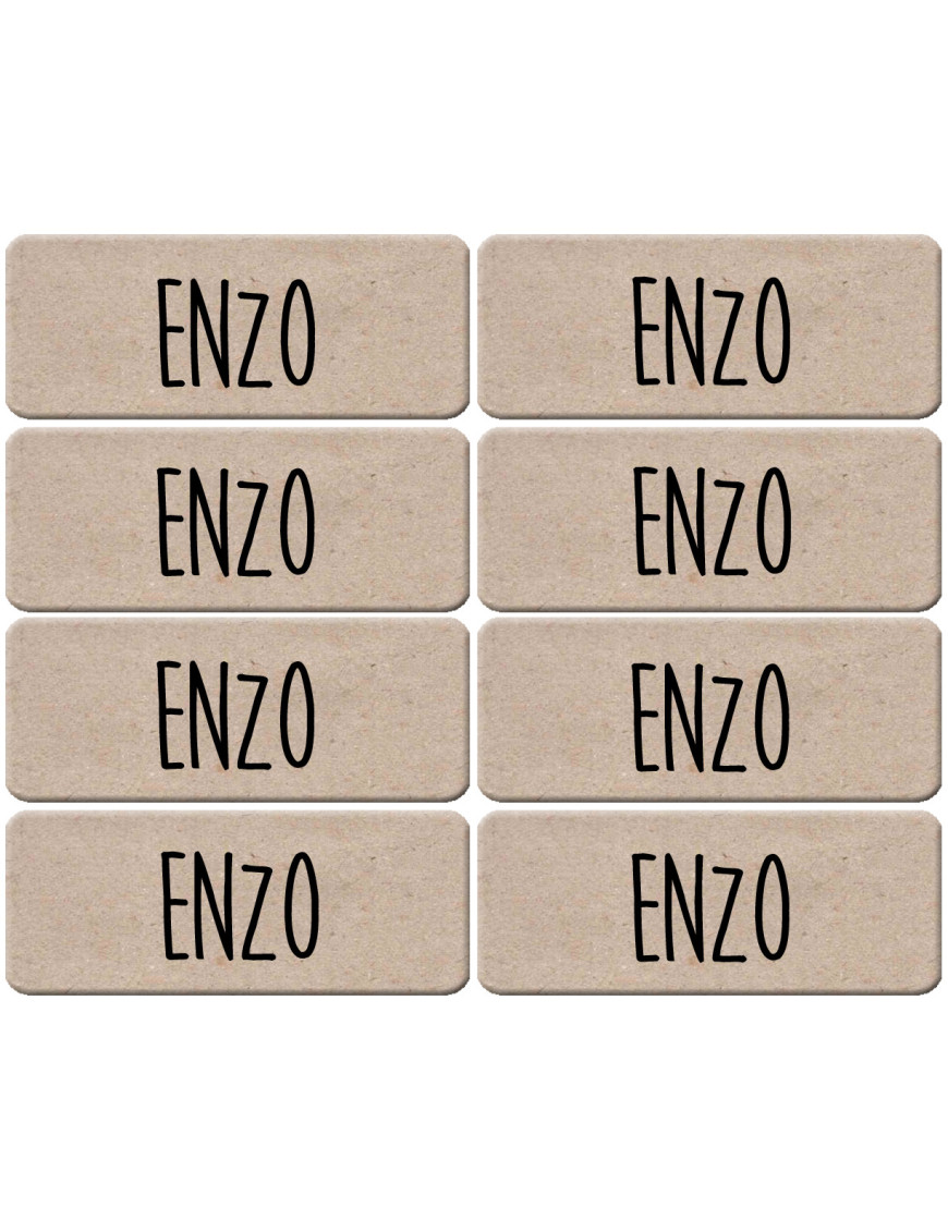 Prénom Enzo - 8 stickers de 5x2cm - Sticker/autocollant