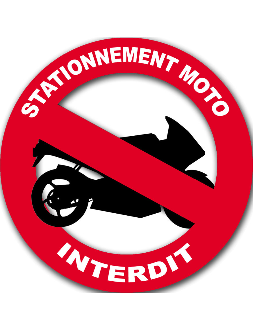 stationnement moto interdit - 15cm - Sticker/autocollant