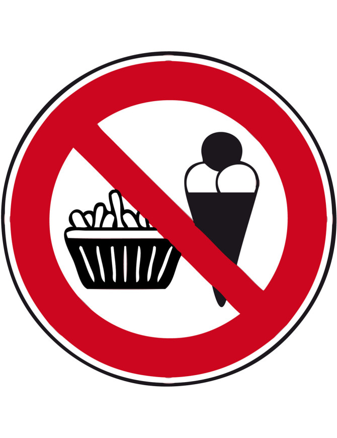 interdit de manger - 15cm - Sticker/autocollant