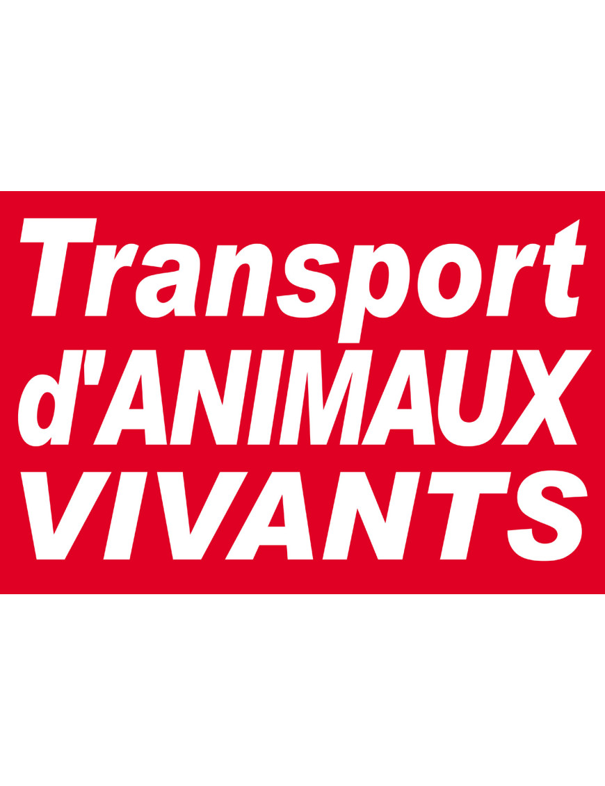 Transport d'animaux vivants - 30x20cm - Sticker/autocollant