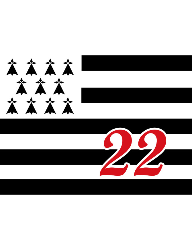 Drapeau Breton 22 - 20x14,5cm - Sticker/autocollant
