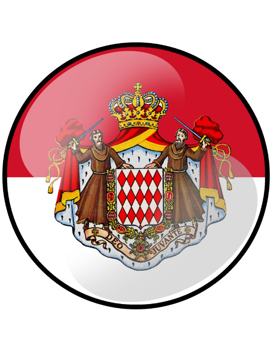 Drapeau Monaco Effet 3D - 10cm - Sticker/autocollant