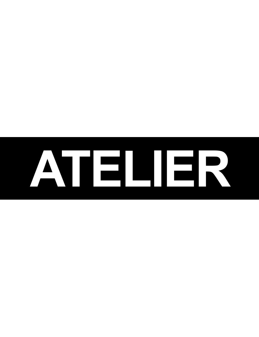 ATELIER noir - 15x3,5cm - Sticker/autocollant