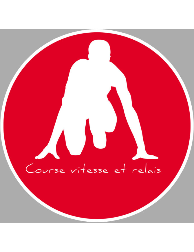 Course vitesse et relais - 20cm - Sticker/autocollant