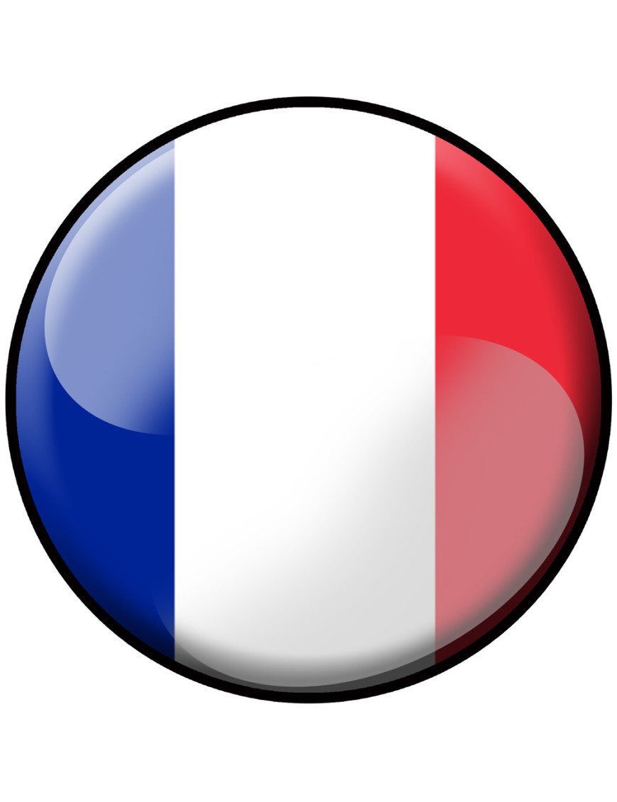 drapeau Français rond - 15cm - Sticker/autocollant