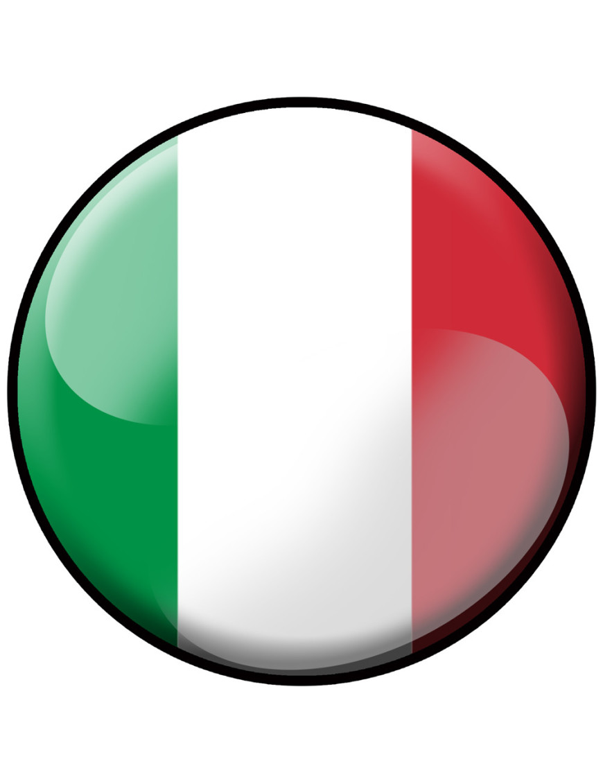 drapeau Italien rond - 20cm - Sticker/autocollant