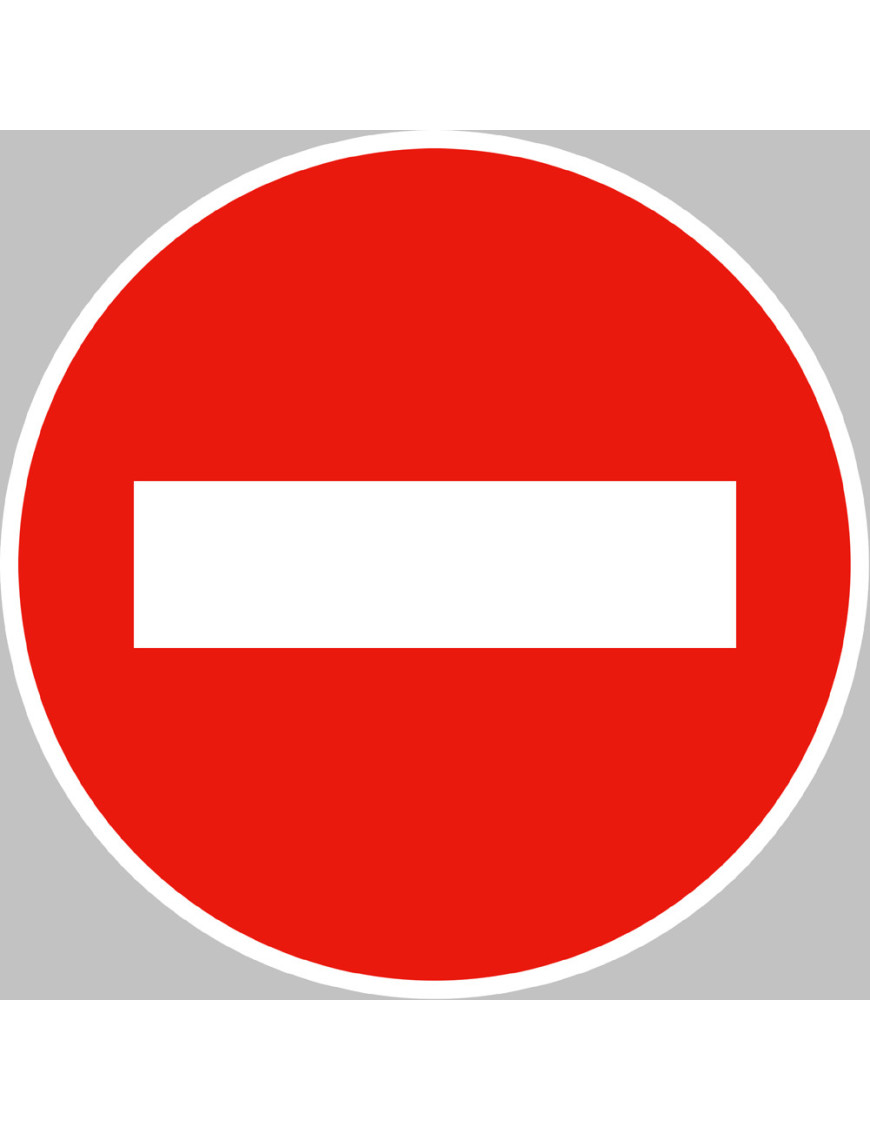 sens interdit - 20cm - Sticker/autocollant