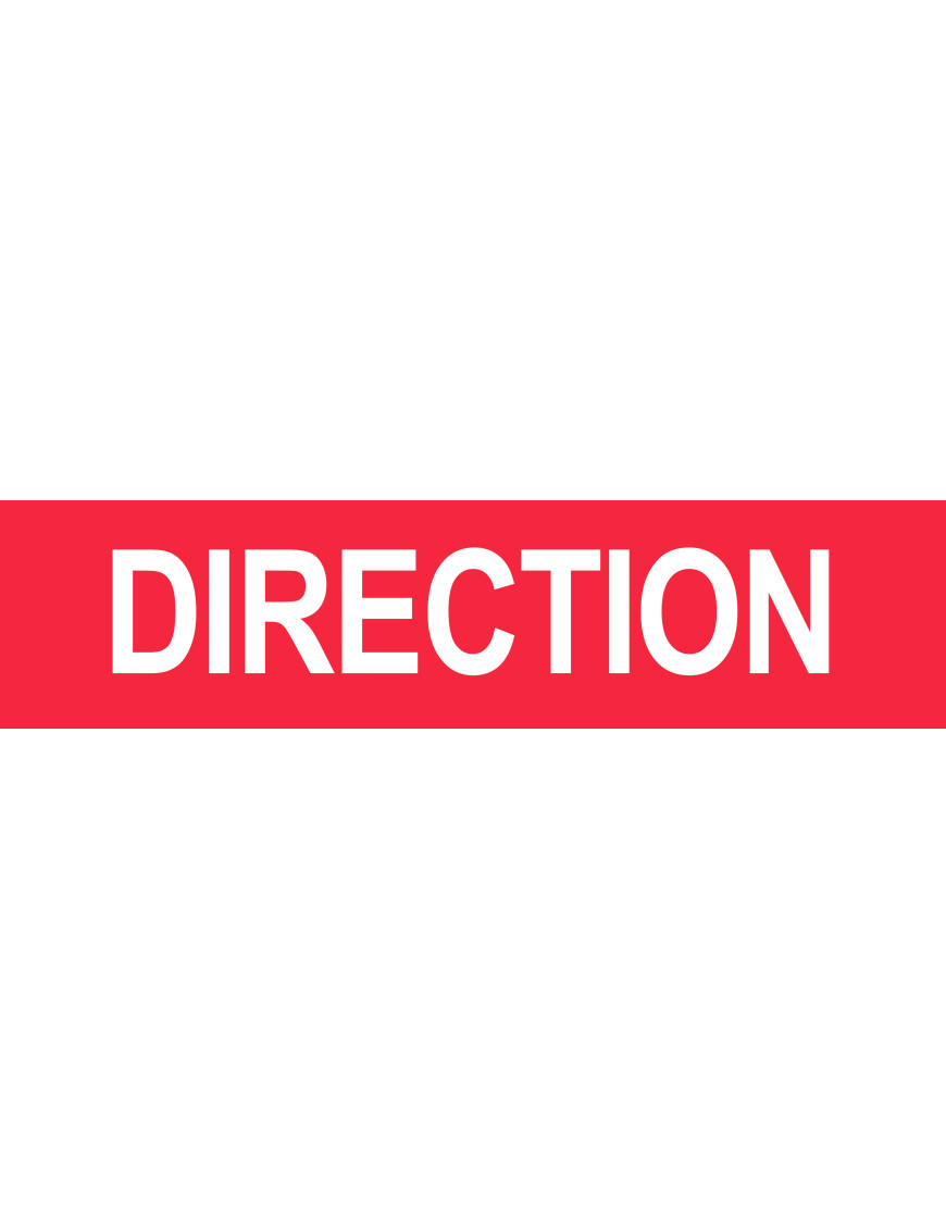 DIRECTION rouge - 29x7cm - Sticker/autocollant