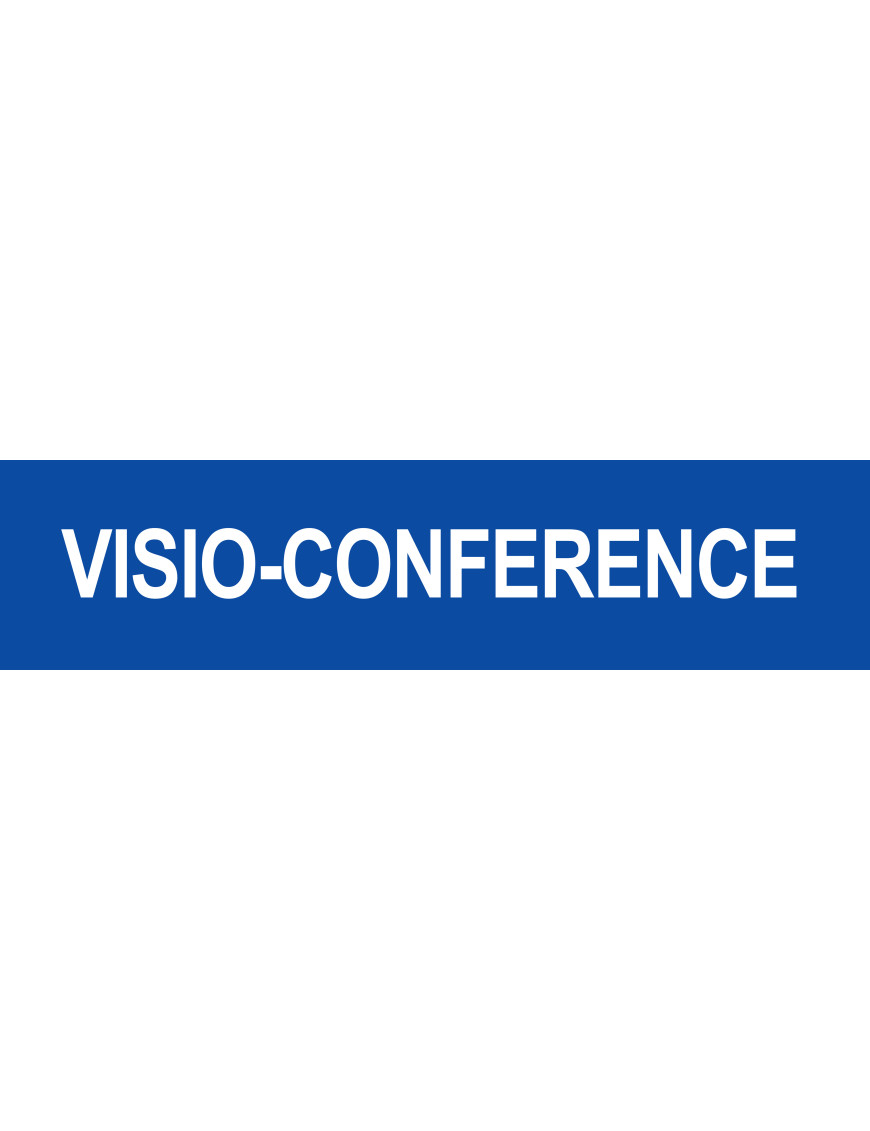 VISIO-CONFERENCE bleu - 29x7cm - Sticker/autocollant