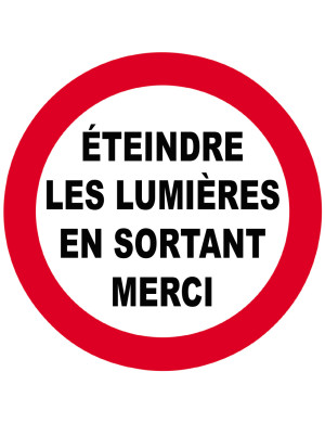 éteindre les lumières en sortant - 20cm - Sticker/autocollant