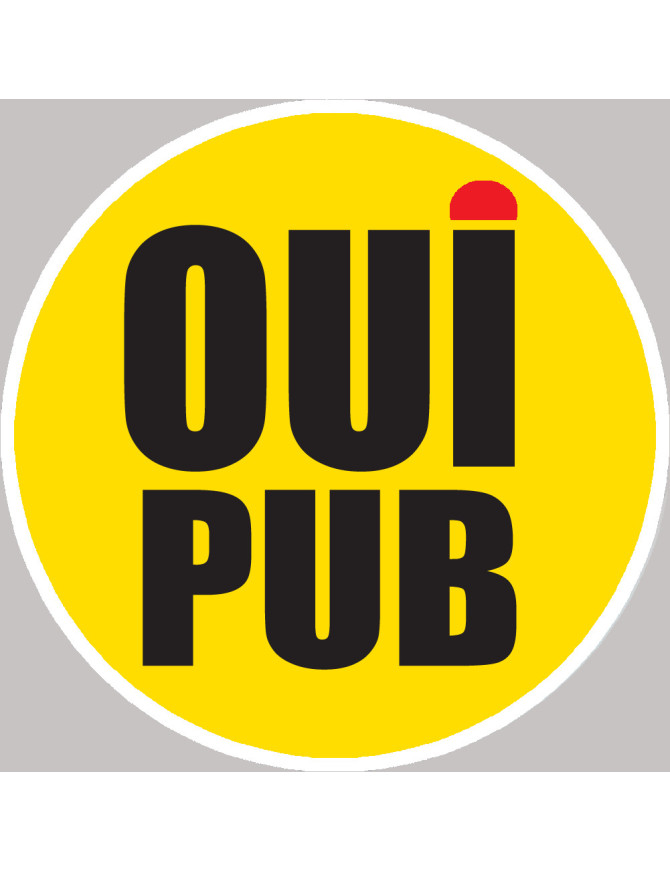 oui pub coloré - 5cm - Sticker/autocollant