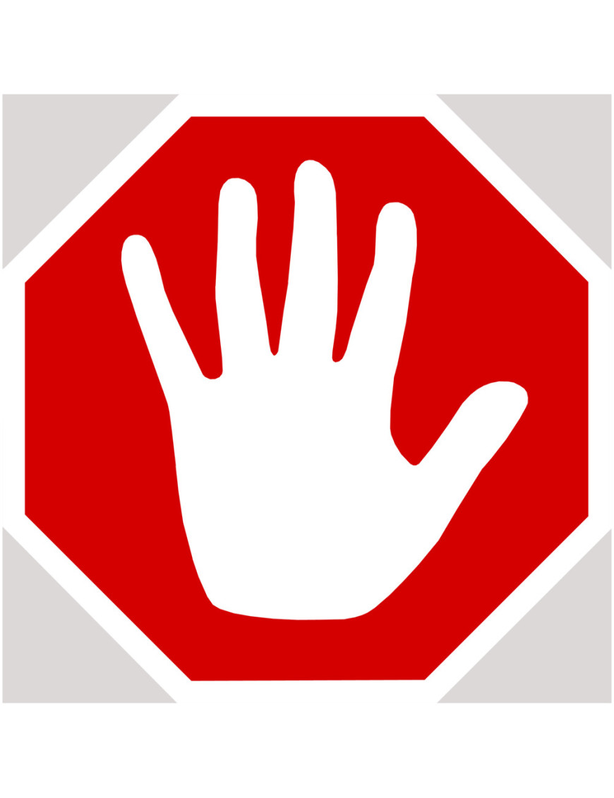 STOP MAIN - 15x15cm - Sticker/autocollant