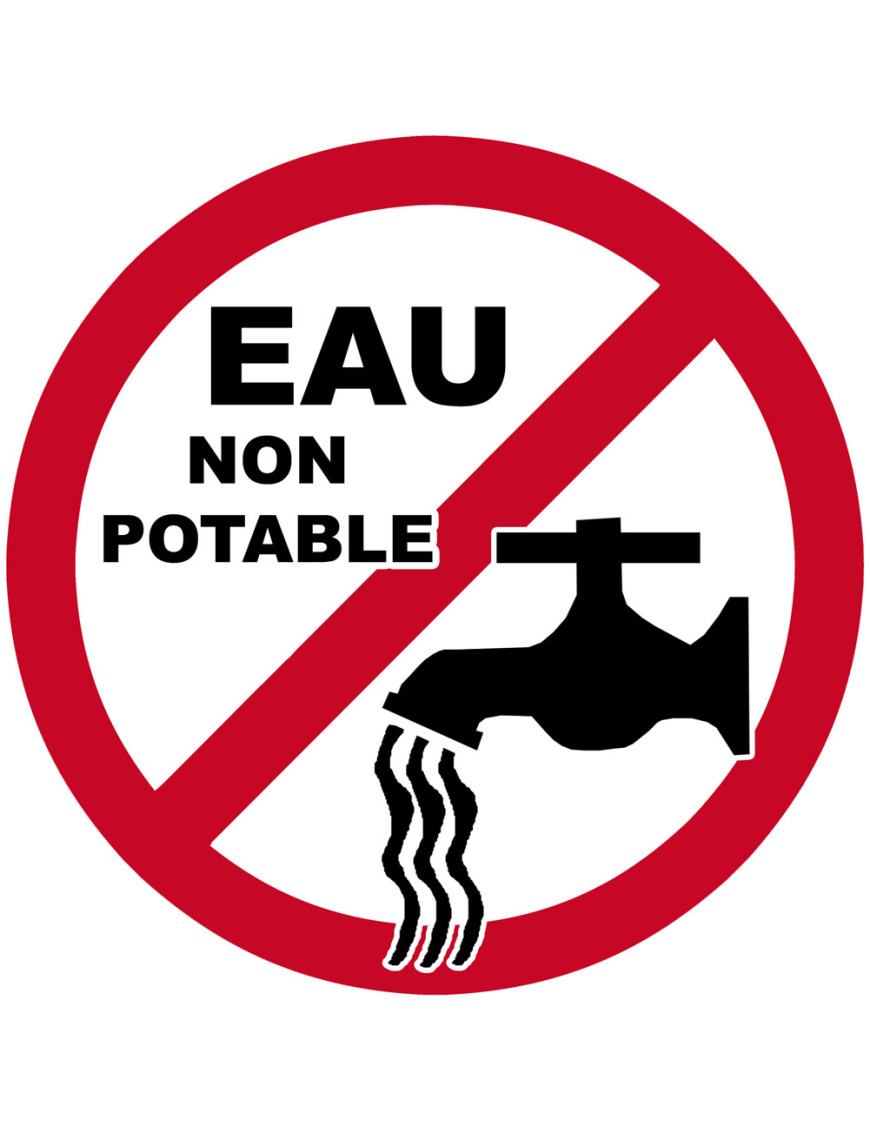 pictogramme eau non potable - 20cm - Sticker/autocollant