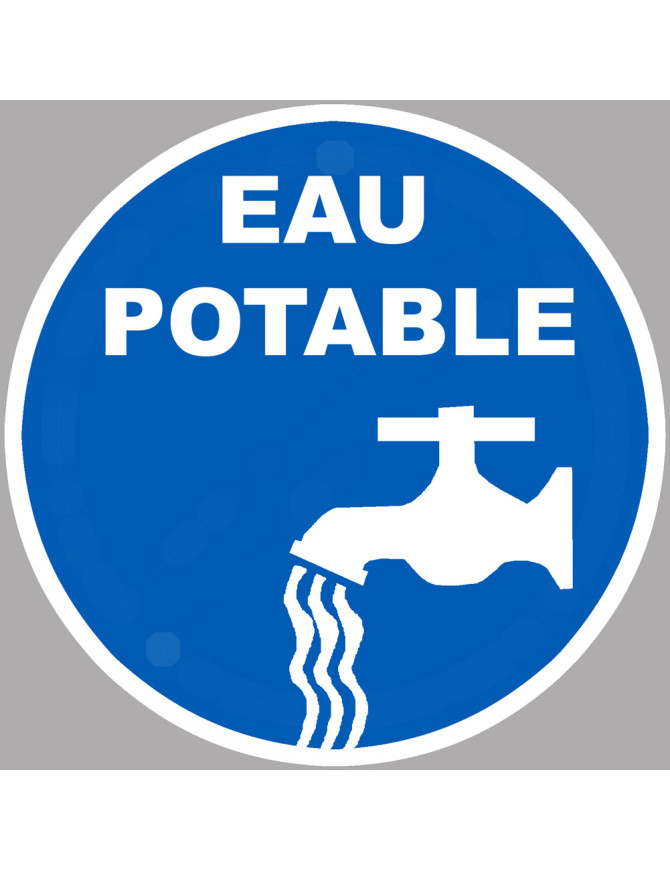 eau potable - 15cm - Sticker/autocollant