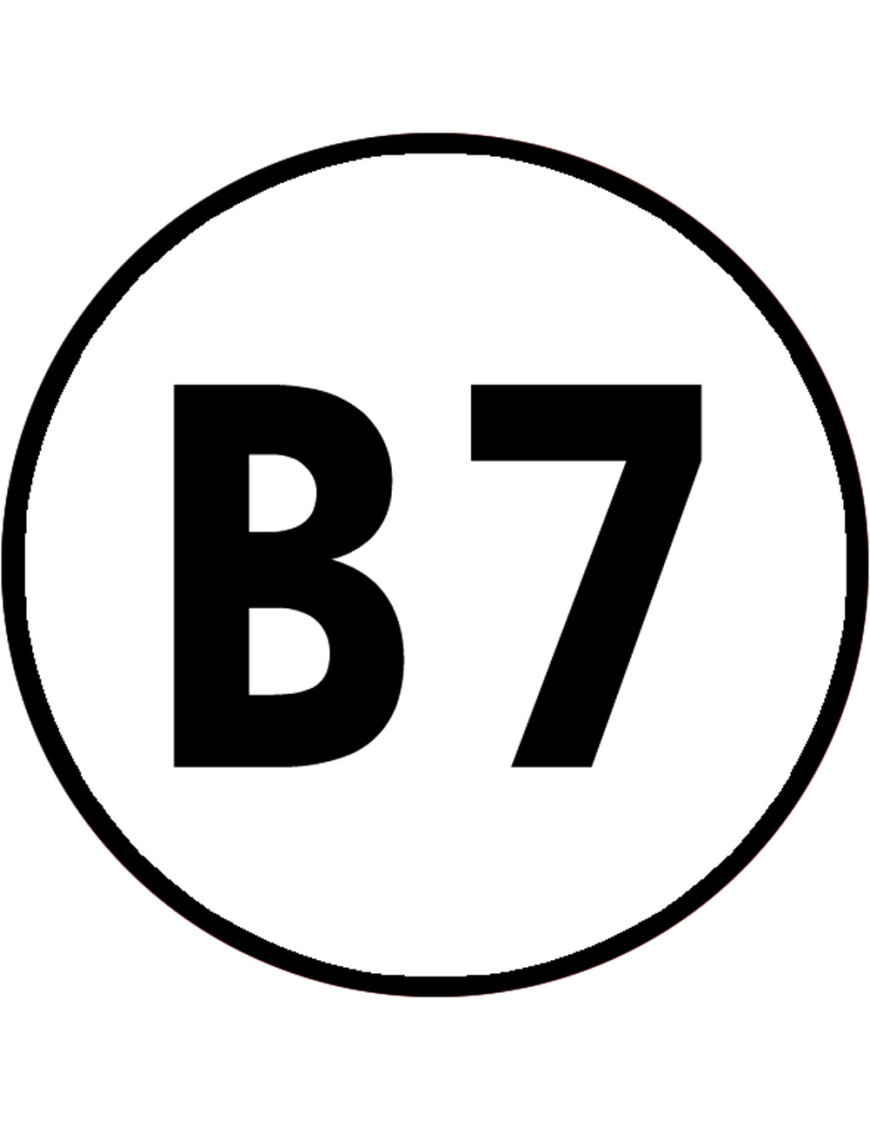 B7 - 5x5cm - Sticker/autocollant