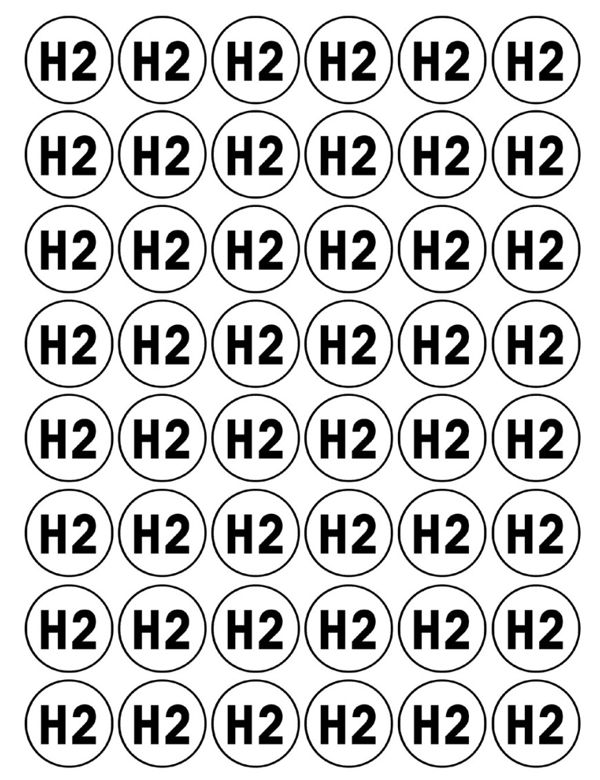 Série H2 - 48 stickers de 2.8cm - Sticker/autocollant