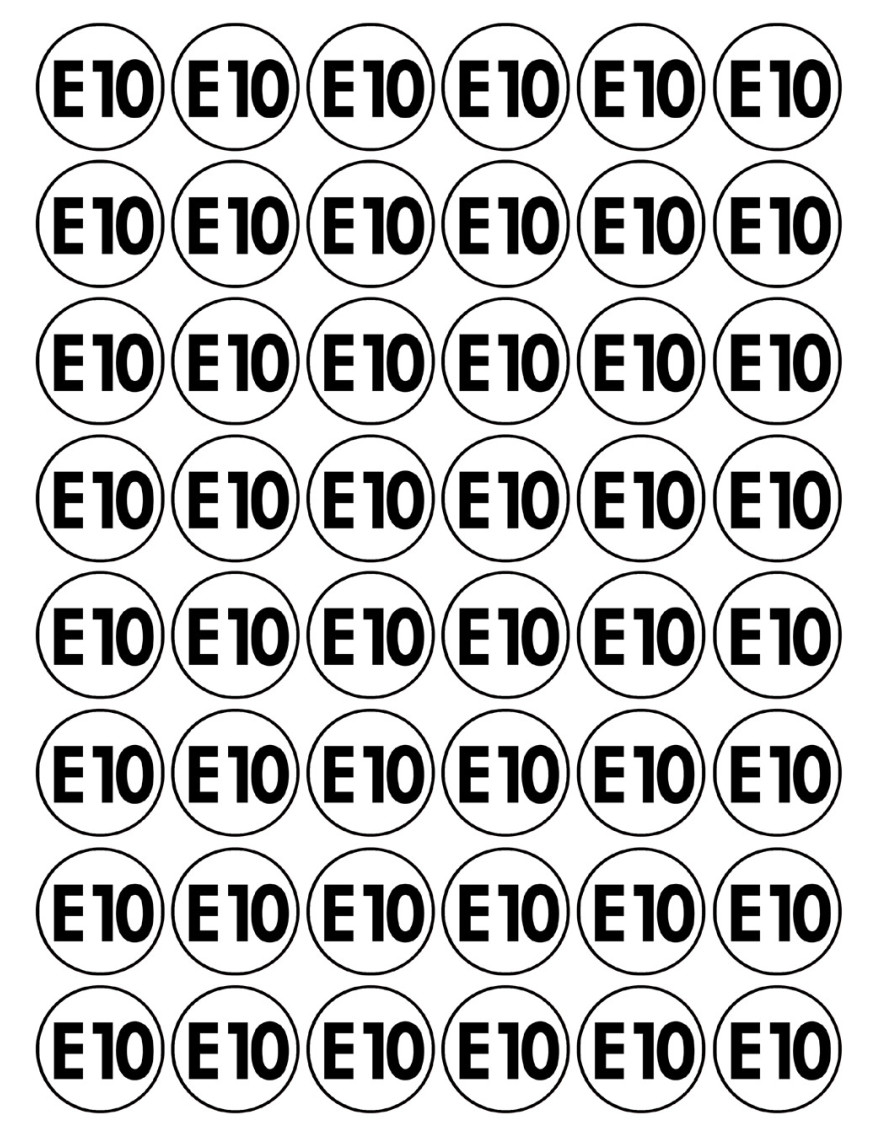 Série E10 - 48 stickers de 2.8cm - Sticker/autocollant