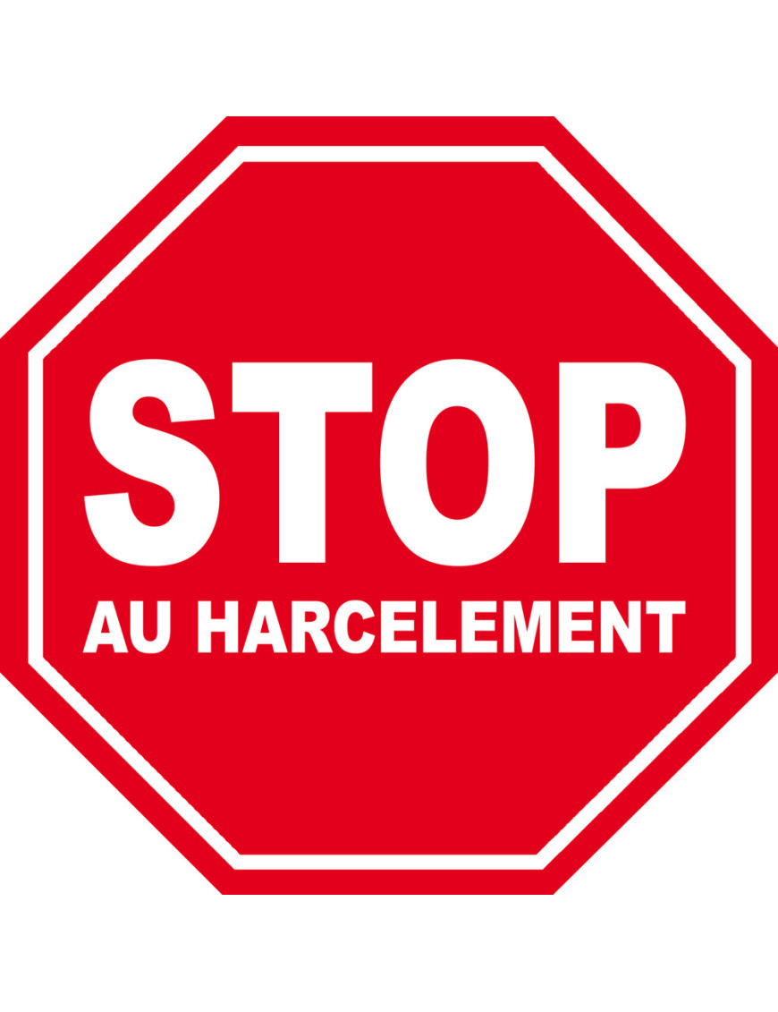 stop au harcèlement - 5x5cm - Sticker/autocollant