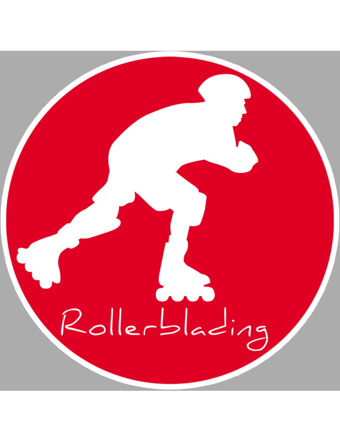 rollerblading rouge - 5cm - Sticker/autocollant