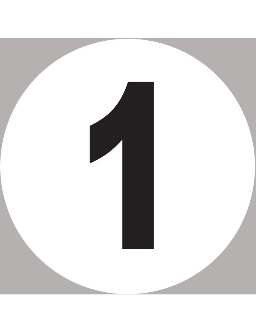 numéro 1 - 20x20cm - Sticker/autocollant