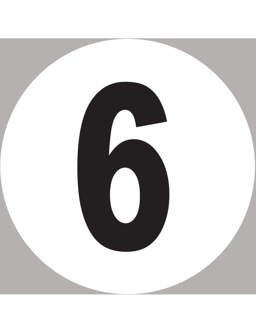 numéro 6 - 10x10cm - Sticker/autocollant