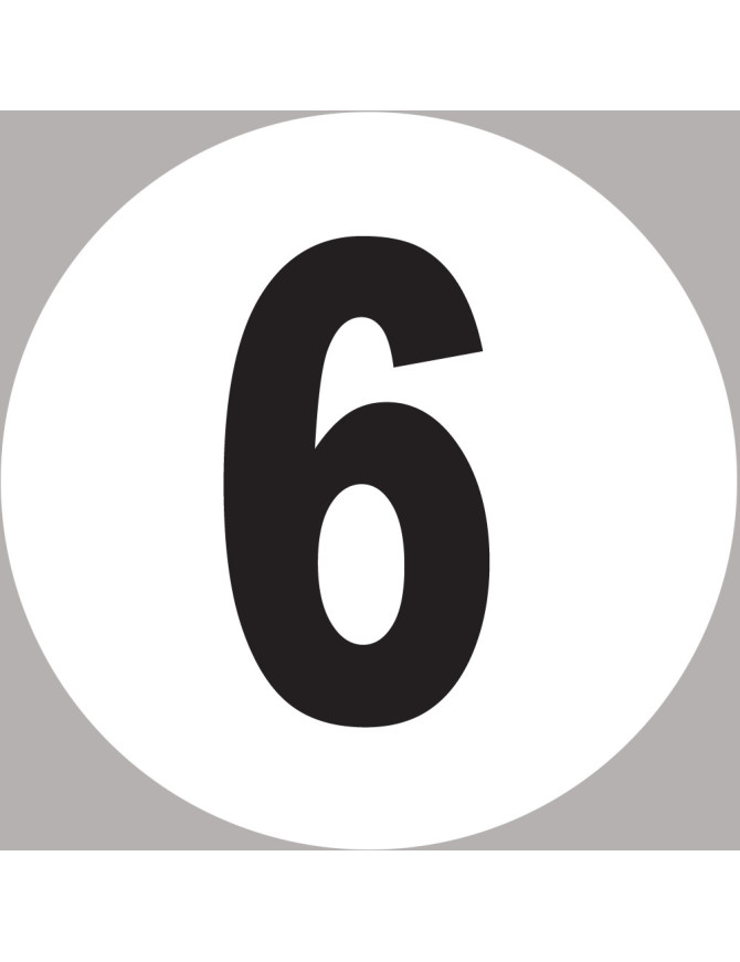 numéro 6 - 10x10cm - Sticker/autocollant