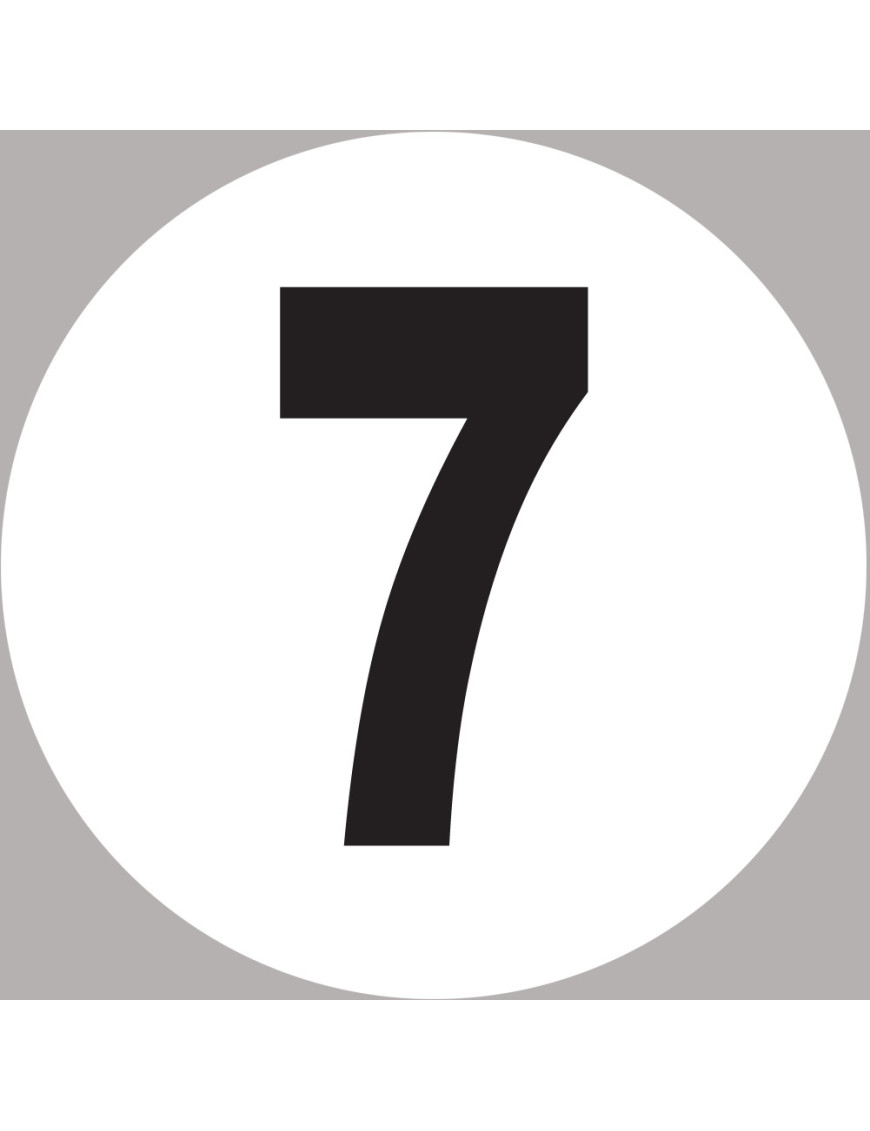 numéro 7 - 10x10cm - Sticker/autocollant