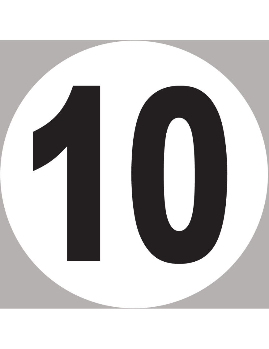 numéro 10 - 10x10cm - Sticker/autocollant