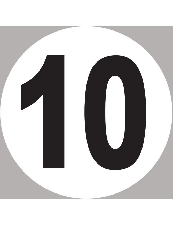 numéro 10 - 10x10cm - Sticker/autocollant