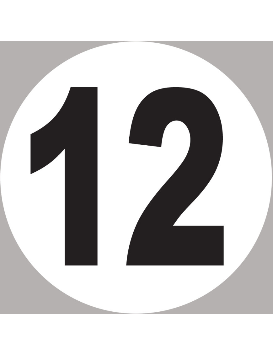 numéro 12 - 10x10cm - Sticker/autocollant