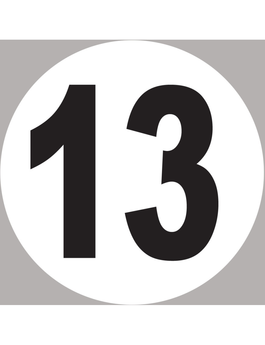 numéro 13 - 20x20cm - Sticker/autocollant